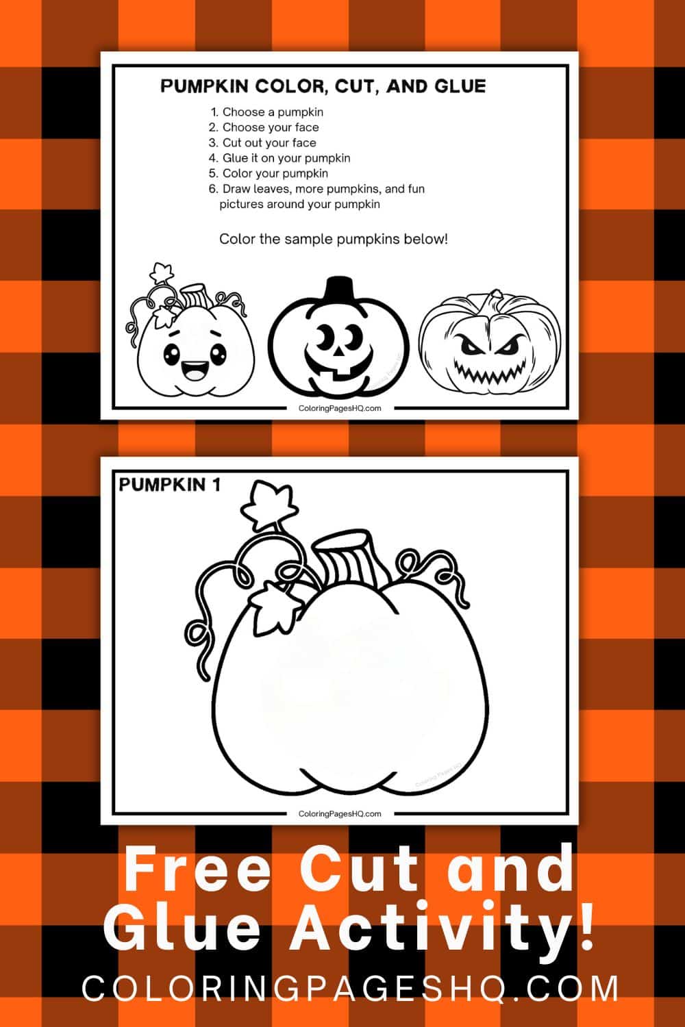 Fun Halloween Pumpkin Cut and Glue Worksheet (Free PDF Printables ...