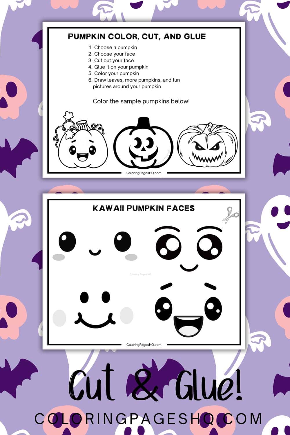 Fun Halloween Pumpkin Cut and Glue Worksheet (Free PDF Printables ...