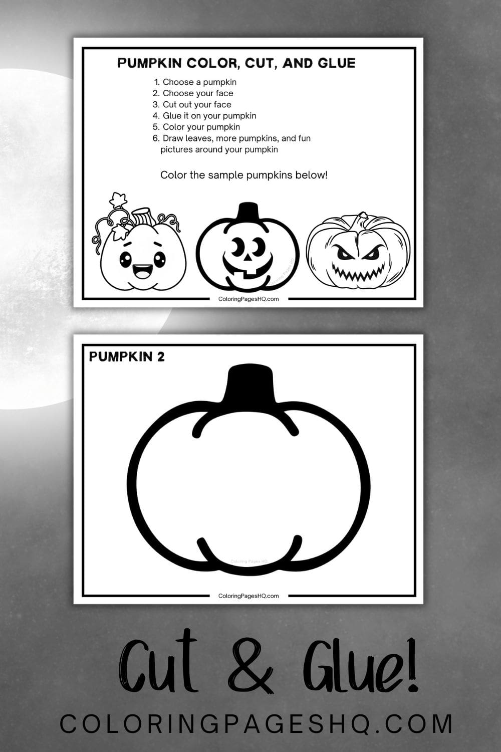 Fun Halloween Pumpkin Cut and Glue Worksheet (Free PDF Printables ...
