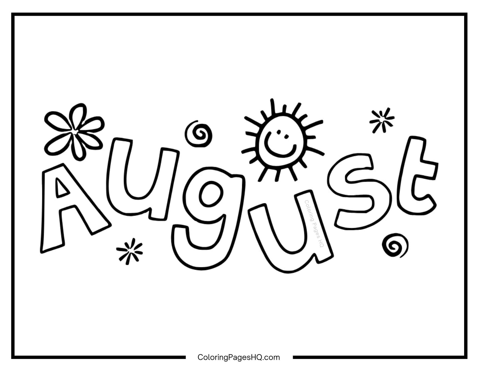 Cute August Coloring Pages (Free PDF Printables) - Coloring Pages HQ