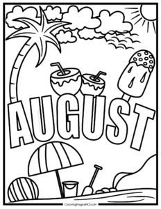 Cute August Coloring Pages (Free PDF Printables) - Coloring Pages HQ