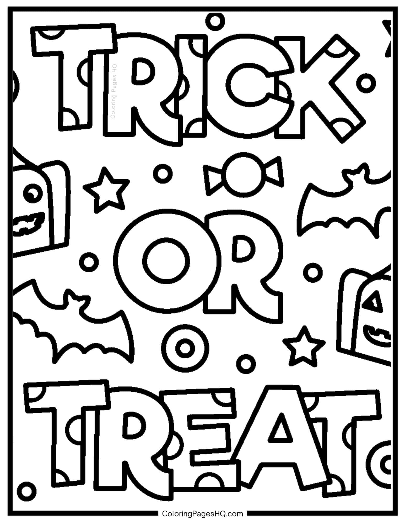 Cute Trick or Treat Coloring Pages (Free PDF Printables) - Coloring ...