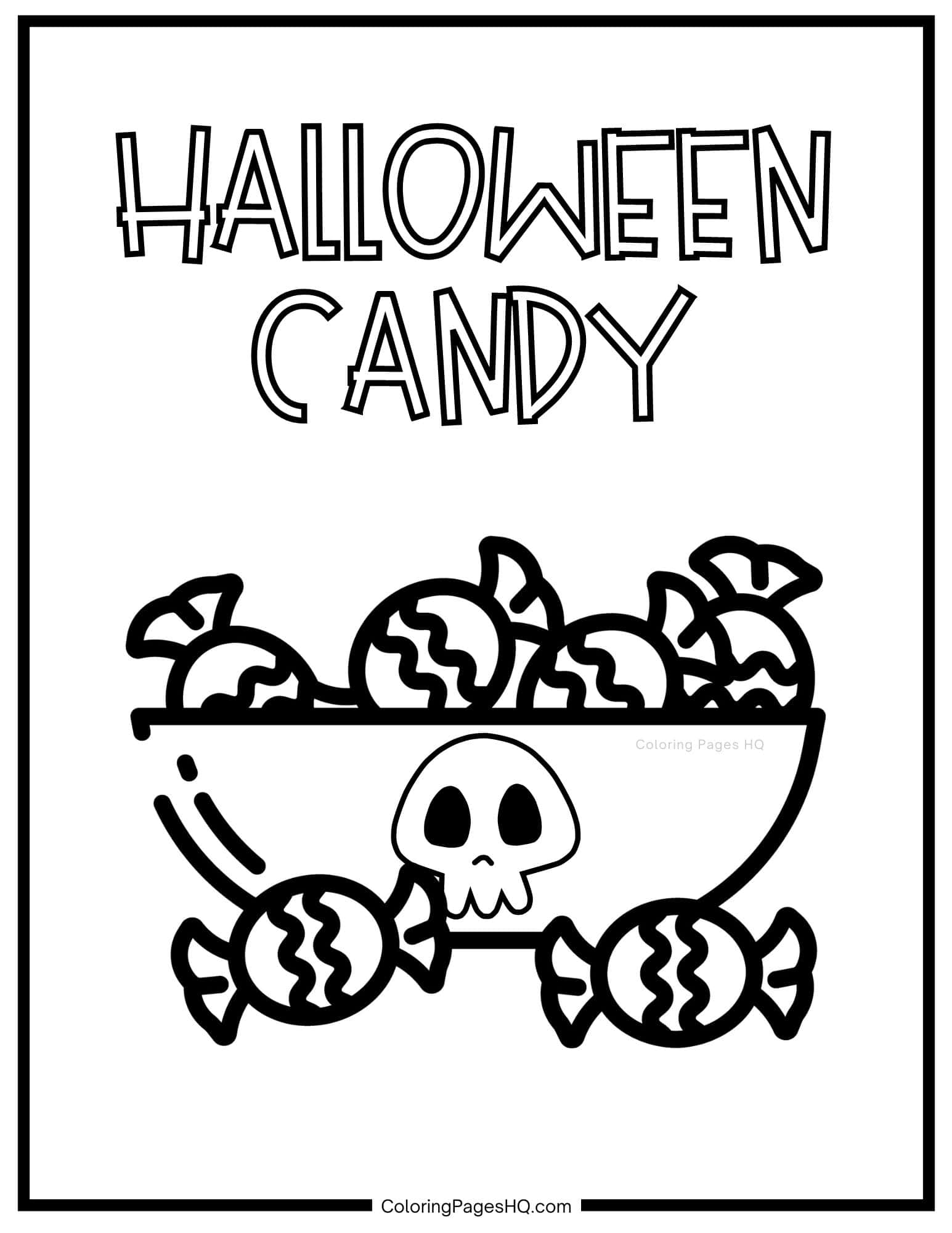 Halloween Candy Coloring Pages (Free PDF Printables) - Coloring Pages HQ