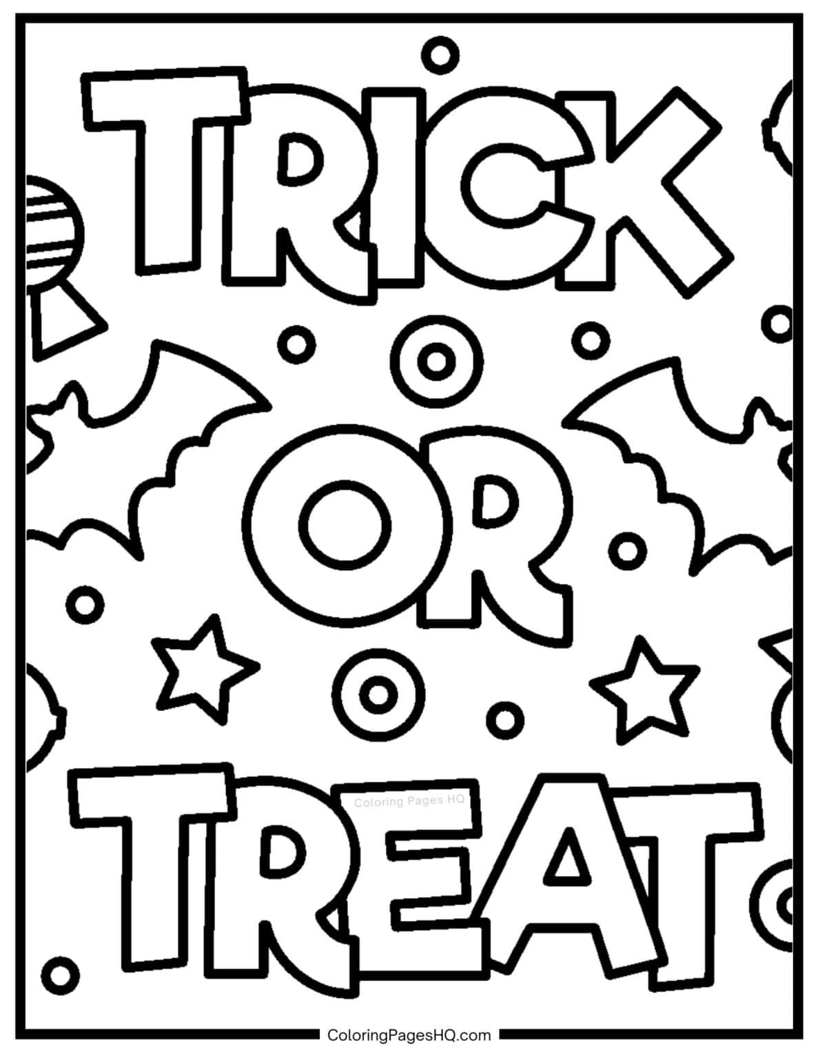 Cute Trick or Treat Coloring Pages (Free PDF Printables) - Coloring ...