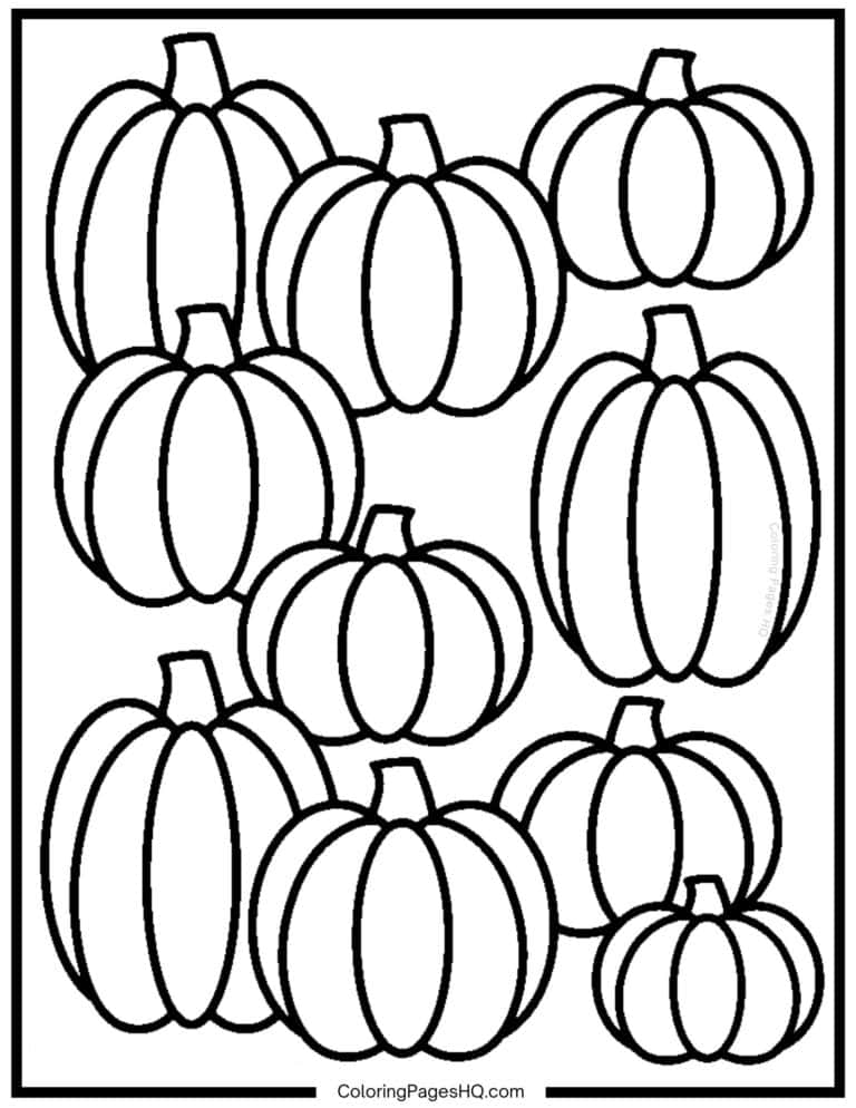 Pumpkin Coloring Pages (Free PDF Printables) - Coloring Pages HQ
