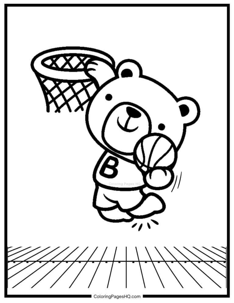 Cute Basketball Coloring Pages (Free PDF Printables) - Coloring Pages HQ