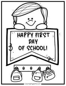 Happy First Day of School Coloring Pages (Free PDF Printables ...