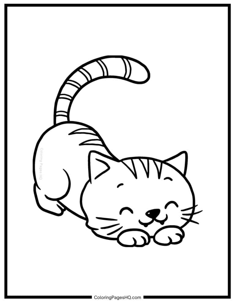 Cute Cat Coloring Pages (Free PDF Printables) - Coloring Pages HQ