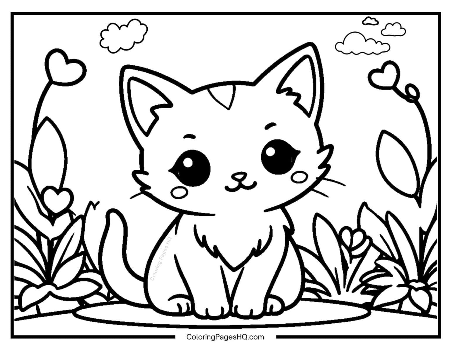 Cute Cat Coloring Pages (Free PDF Printables) - Coloring Pages HQ