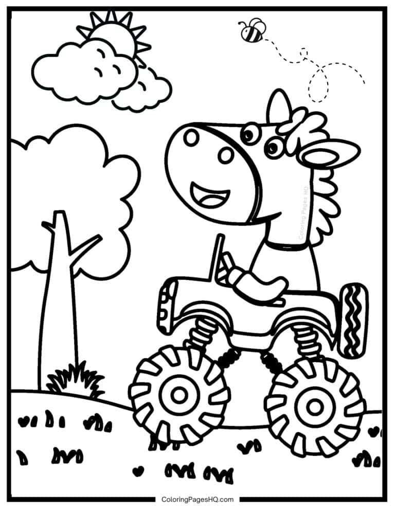 Cute Monster Truck Coloring Pages (Free PDF Printables) - Coloring Pages HQ