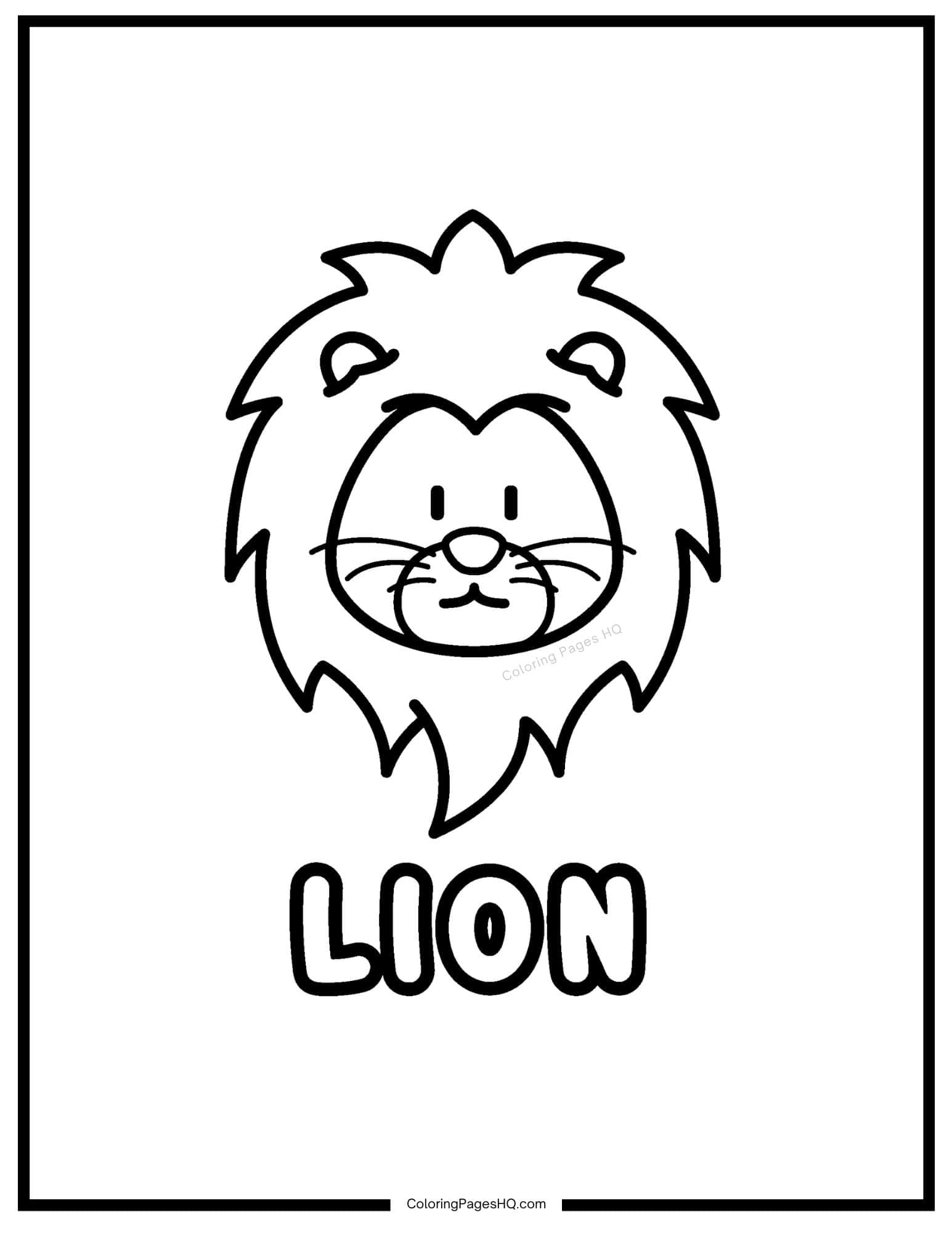 Cute Lion Preschool Coloring Pages (Free PDF Printables) - Coloring ...