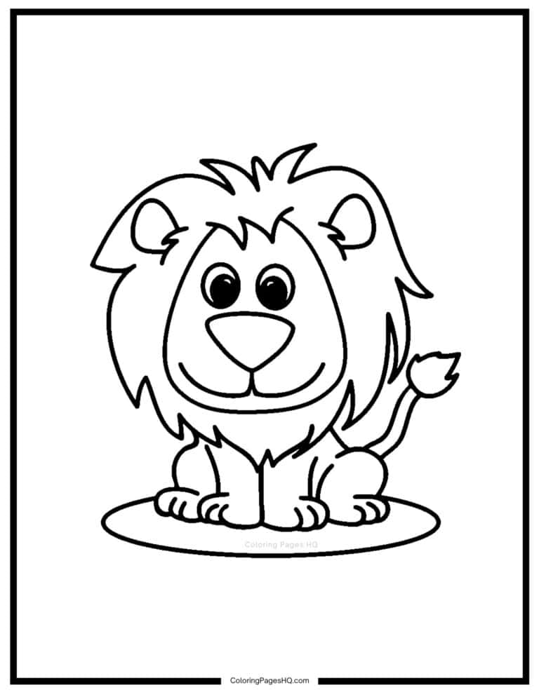 Cute Lion Preschool Coloring Pages (Free PDF Printables) - Coloring ...