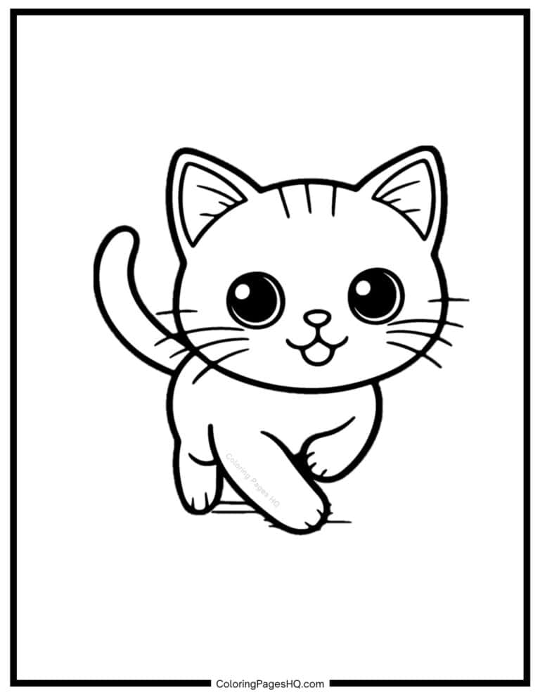 Cute Cat Coloring Pages (Free PDF Printables) - Coloring Pages HQ