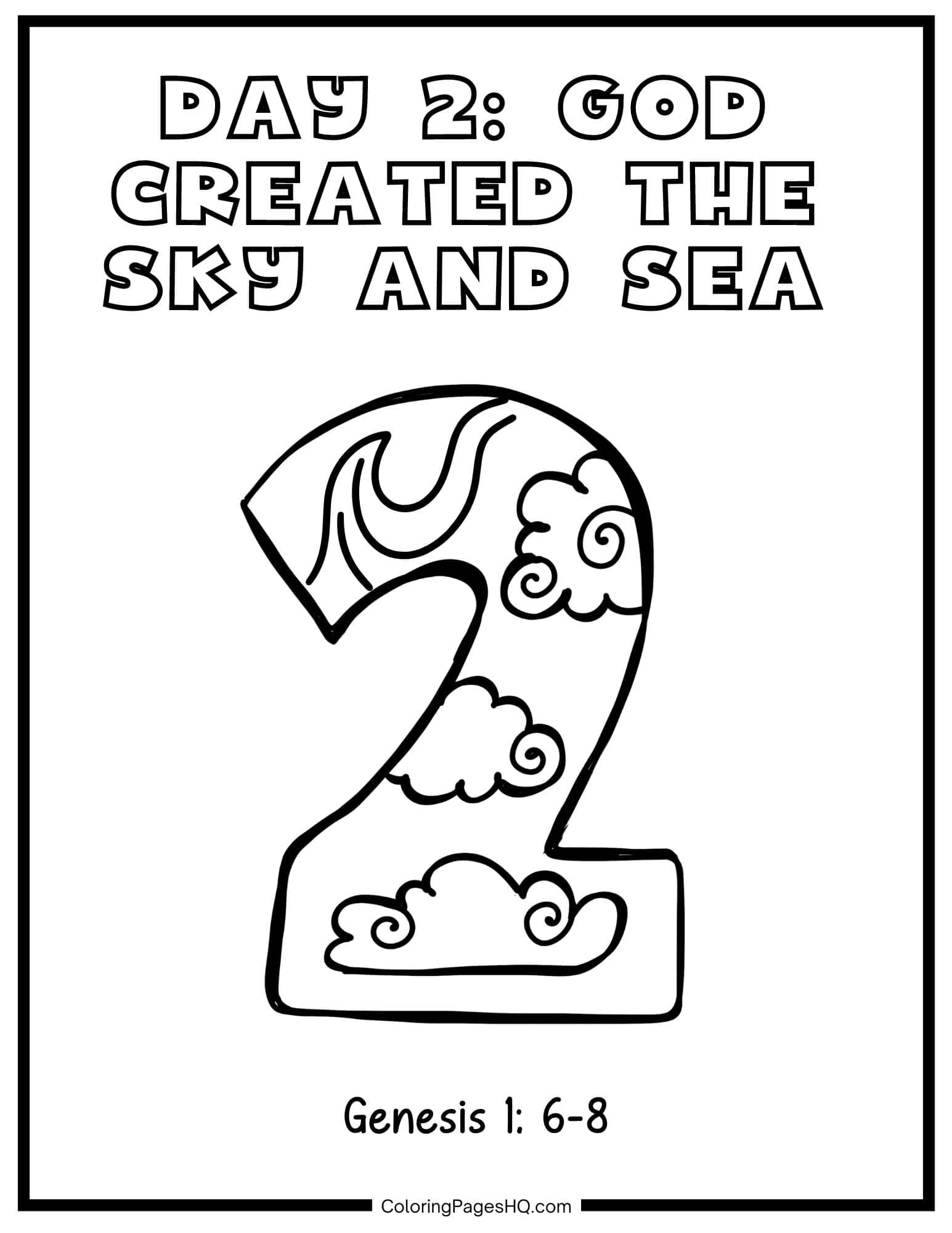 Days of Creation Coloring Pages (Free PDF Printables) - Coloring Pages HQ