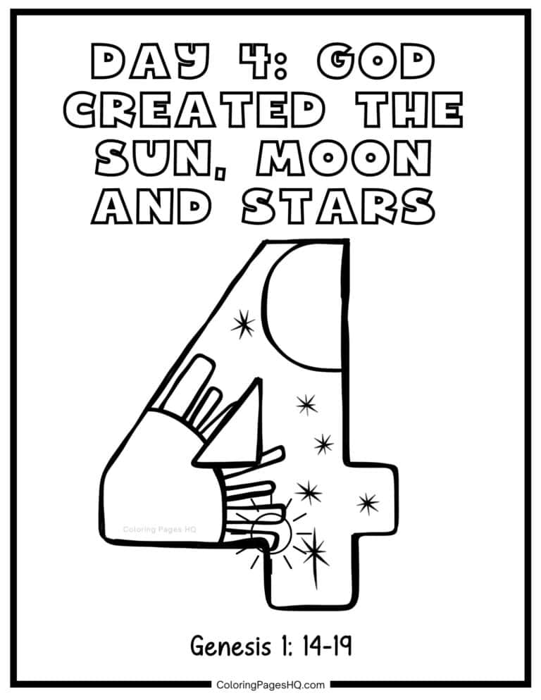 Days of Creation Coloring Pages (Free PDF Printables) - Coloring Pages HQ