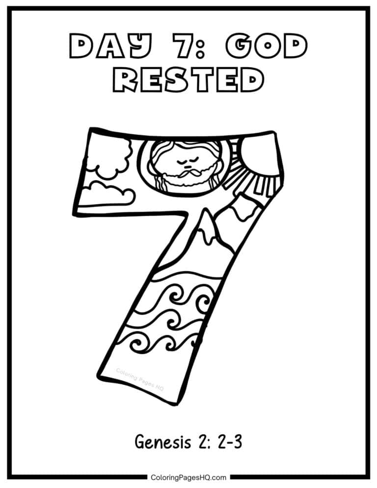 Days of Creation Coloring Pages (Free PDF Printables) - Coloring Pages HQ