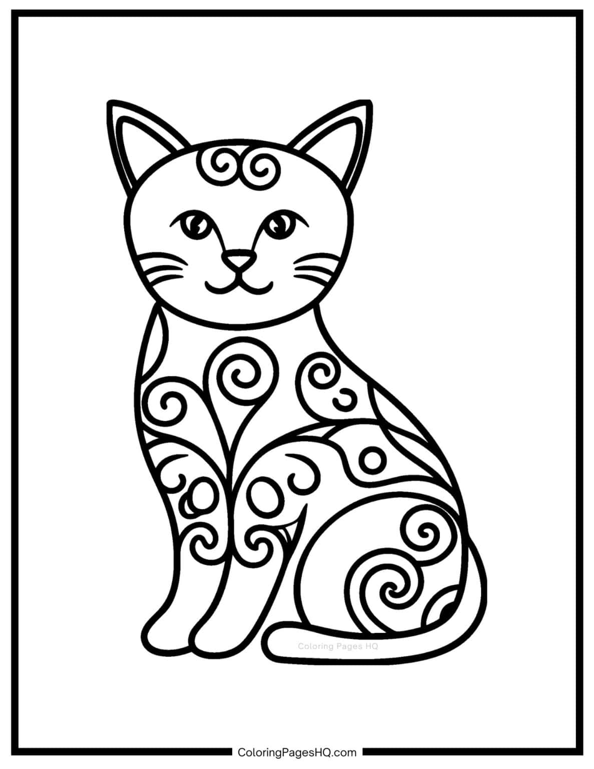 Cute Cat Coloring Pages (Free PDF Printables) - Coloring Pages HQ