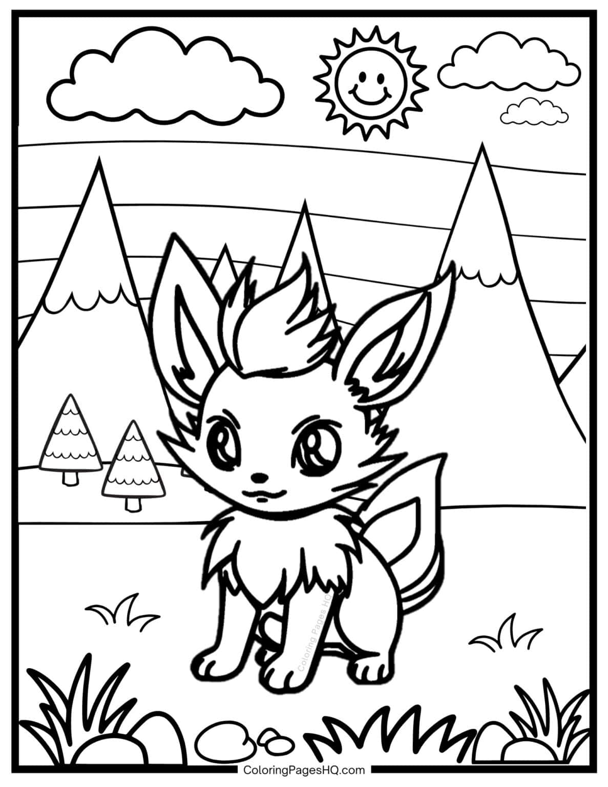 Pokémon Eevee Coloring Pages (Free PDF Printables) - Coloring Pages HQ