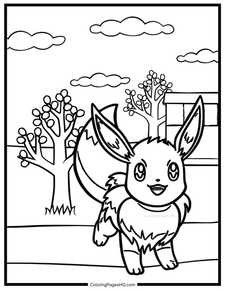 Pokémon Eevee Coloring Pages (Free PDF Printables) - Coloring Pages HQ