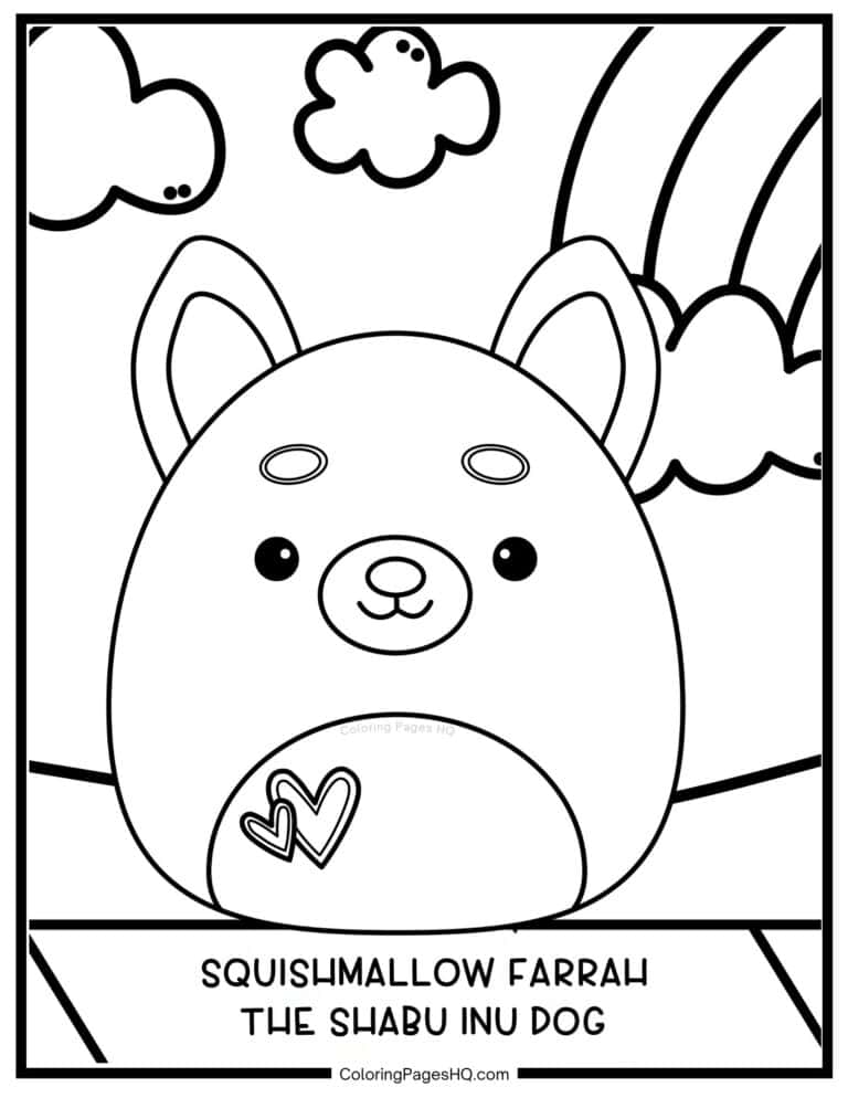 Cute Dog Squishmallow Coloring Pages (Free PDF Printables) - Coloring ...