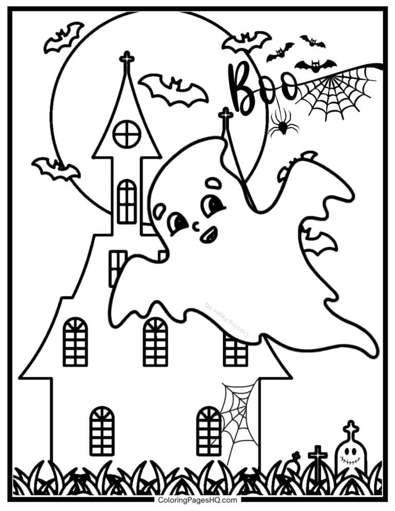 Ghost Coloring Pages (Free PDF Printables) - Coloring Pages HQ