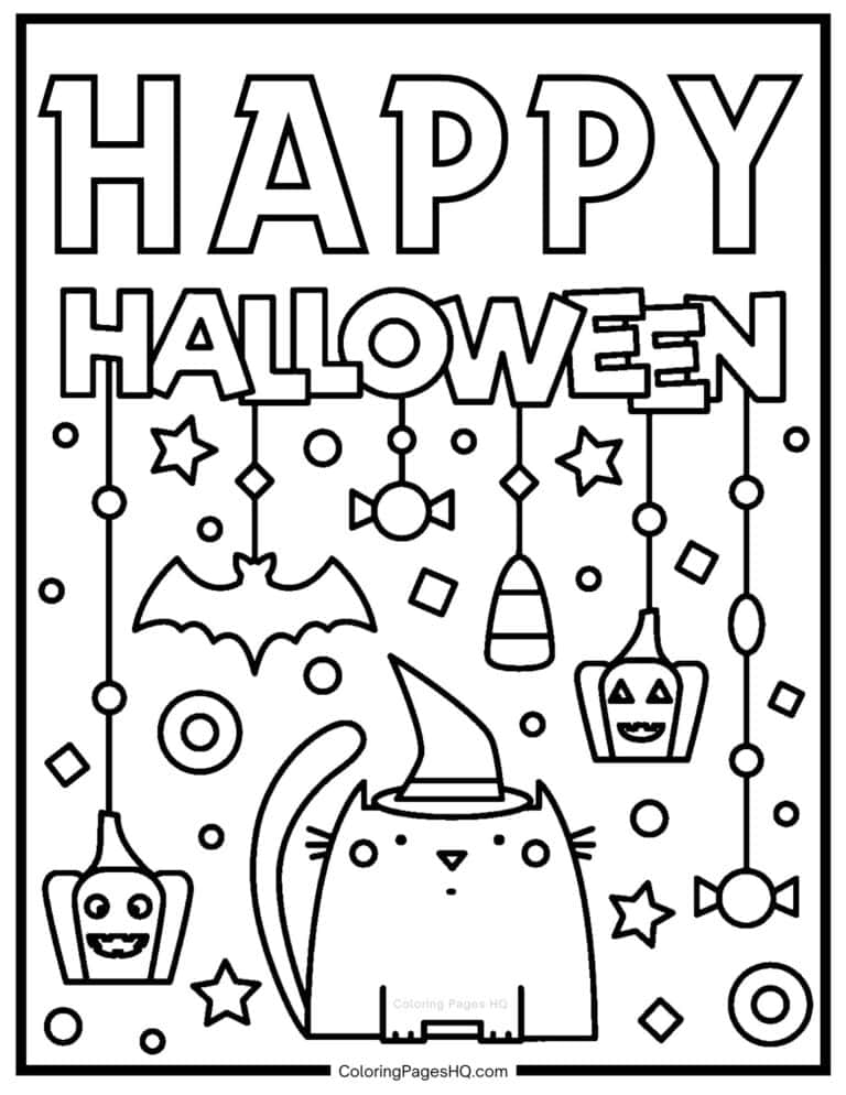 Halloween Coloring Pages (Free PDF Printables) - Coloring Pages HQ
