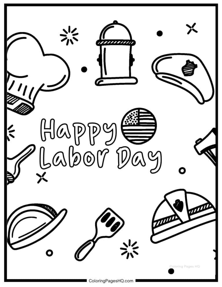 Labor Day Coloring Pages (Free PDF Printables) - Coloring Pages HQ