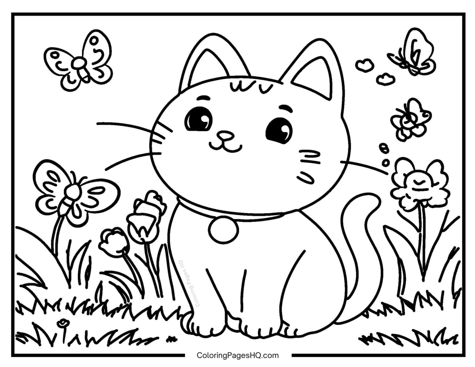 Cute Cat Coloring Pages (Free PDF Printables) - Coloring Pages HQ