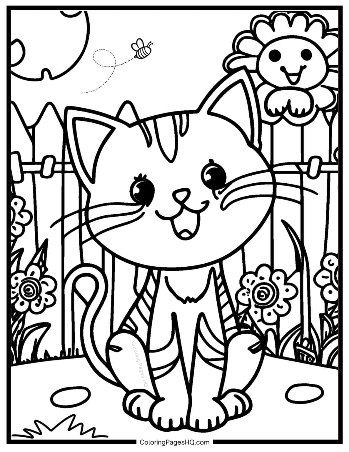 Cute Cat Coloring Pages (Free PDF Printables) - Coloring Pages HQ