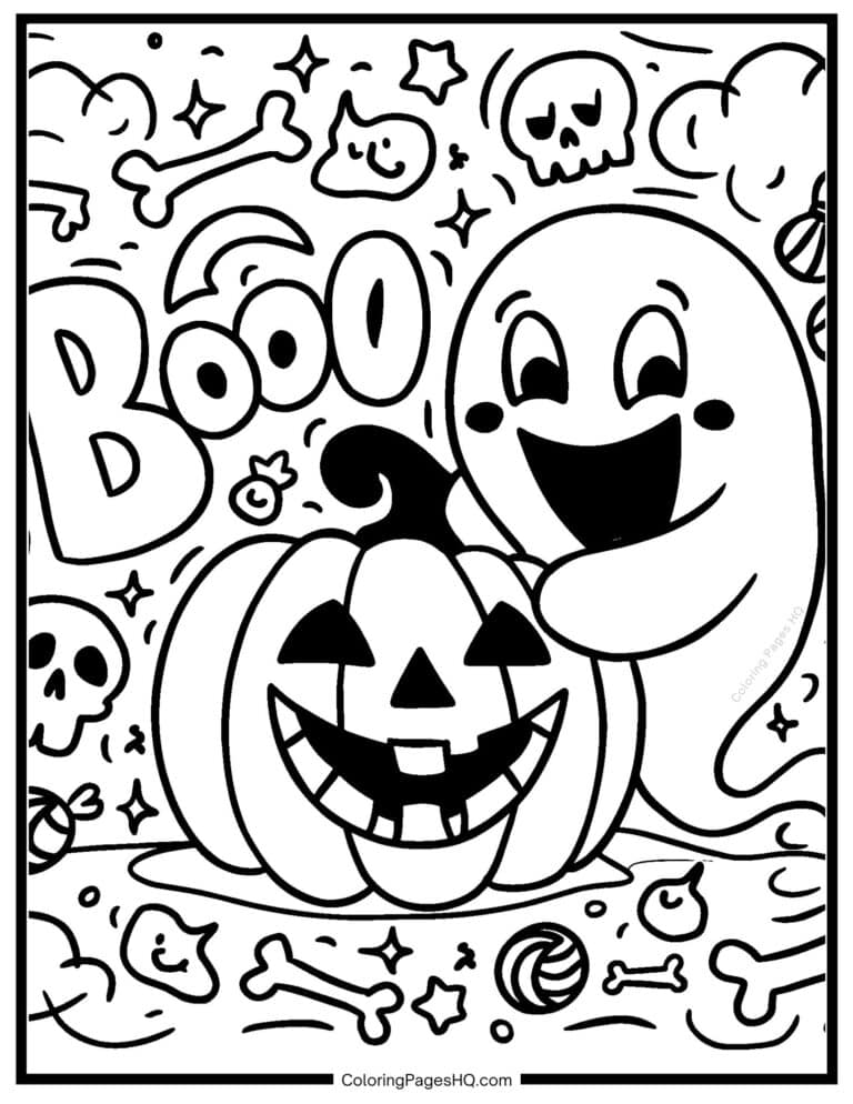 Ghost Coloring Pages (Free PDF Printables) - Coloring Pages HQ