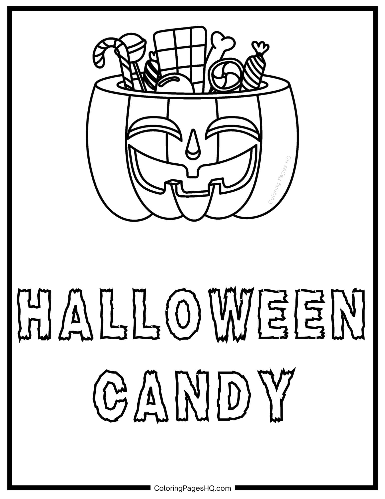 Halloween Candy Coloring Pages (Free PDF Printables) - Coloring Pages HQ