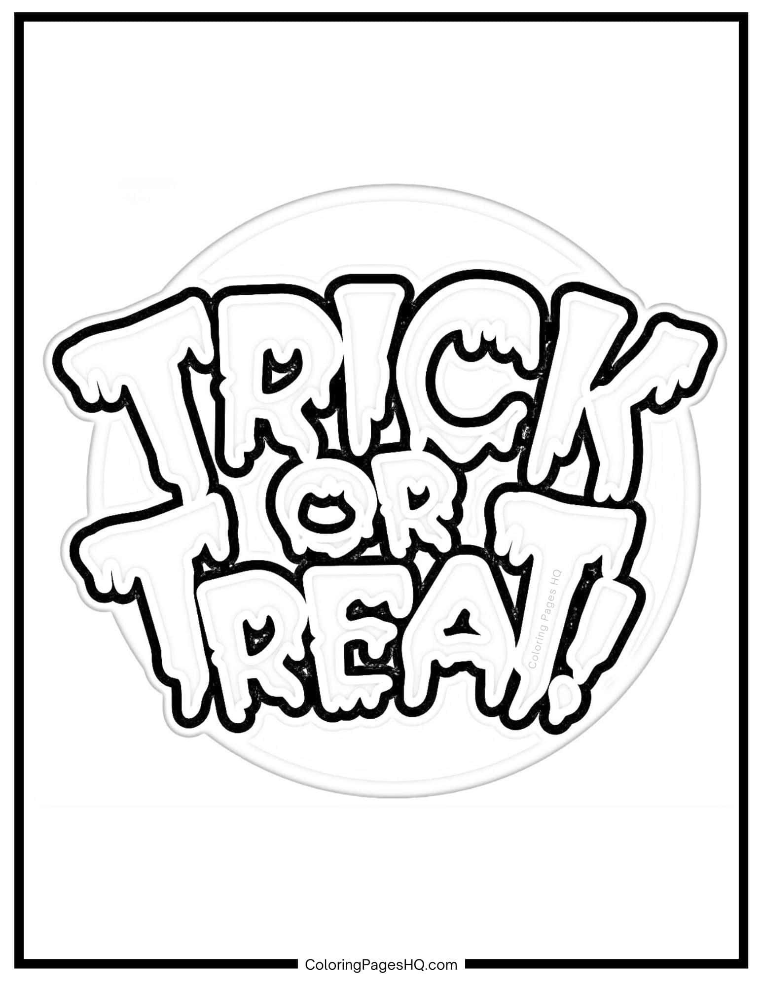 Cute Trick or Treat Coloring Pages (Free PDF Printables) - Coloring ...