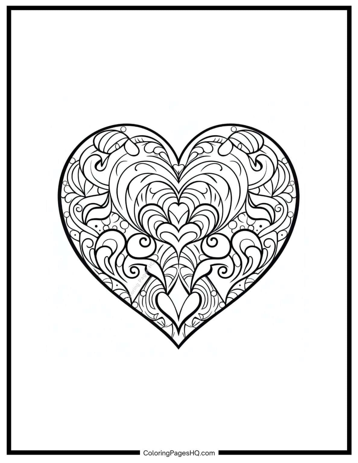 Cute Heart Coloring Pages (Free PDF Printables) - Coloring Pages HQ