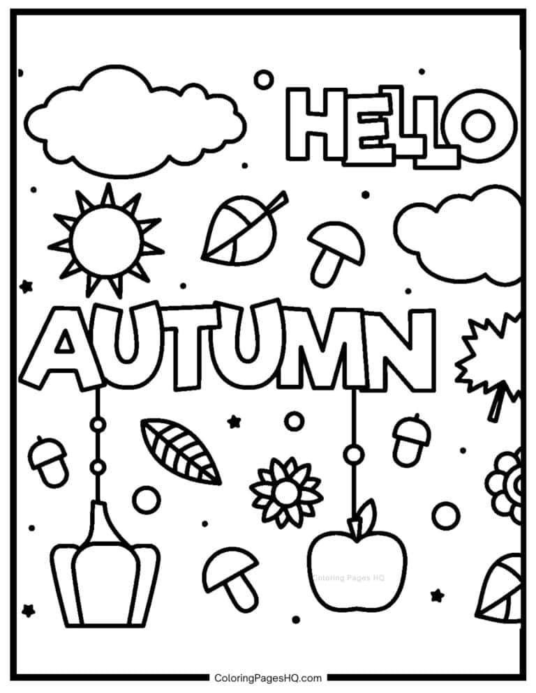 Fall Coloring Pages (Free PDF Printables) - Coloring Pages HQ
