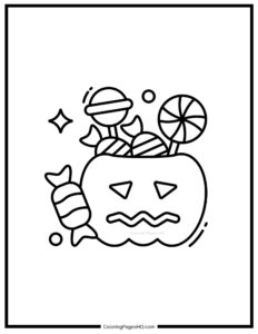 Halloween Candy Coloring Pages (Free PDF Printables) - Coloring Pages HQ