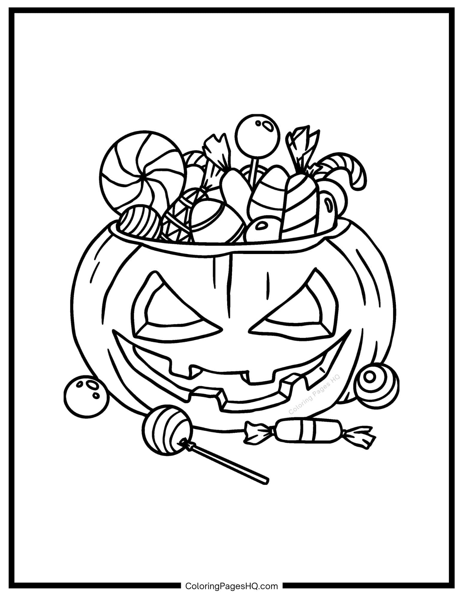 Halloween Candy Coloring Pages (Free PDF Printables) - Coloring Pages HQ