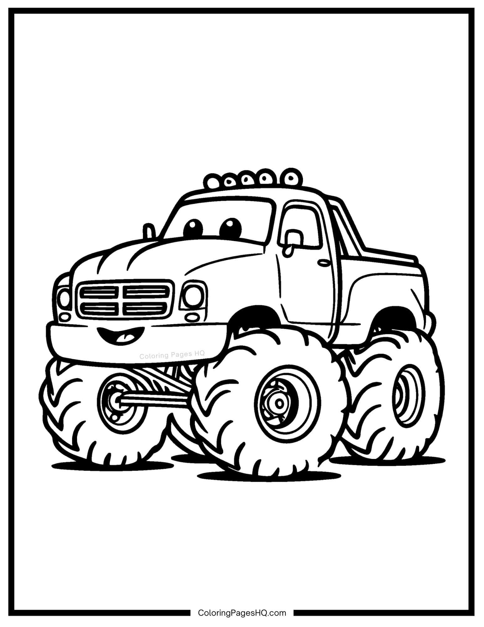 Cute Monster Truck Coloring Pages (Free PDF Printables) - Coloring Pages HQ