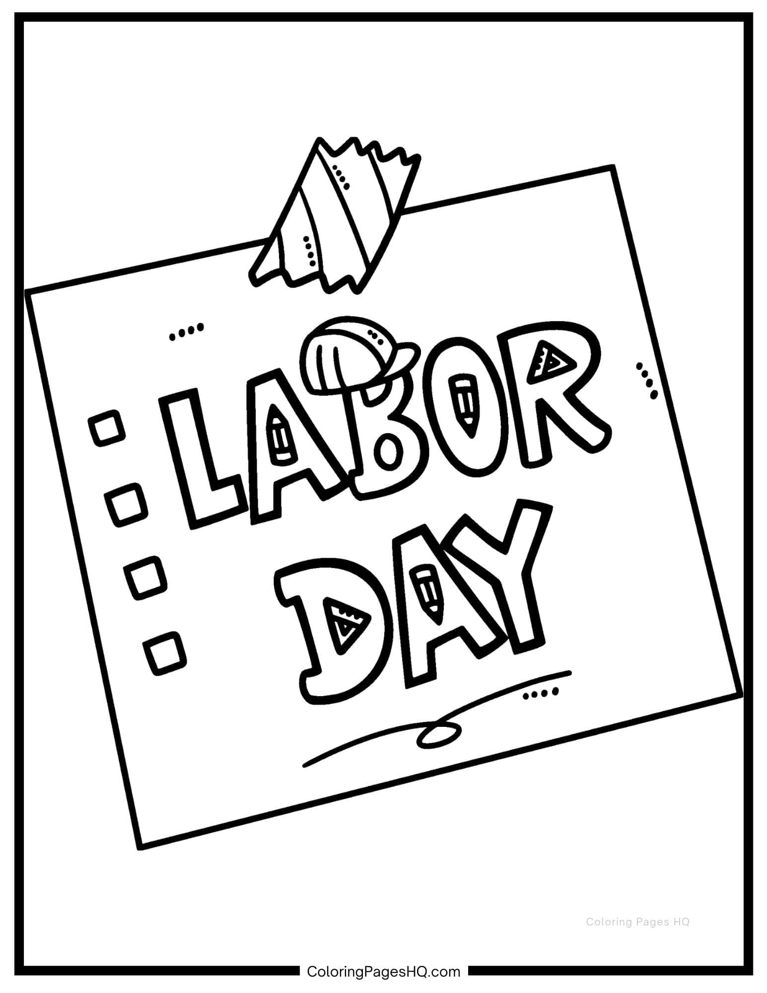 Labor Day Coloring Pages (Free PDF Printables) - Coloring Pages HQ
