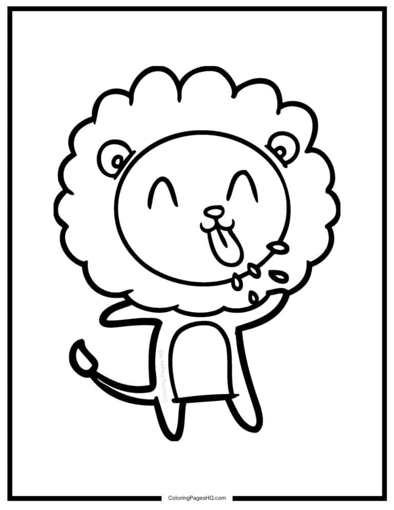Cute Lion Preschool Coloring Pages (Free PDF Printables) - Coloring ...