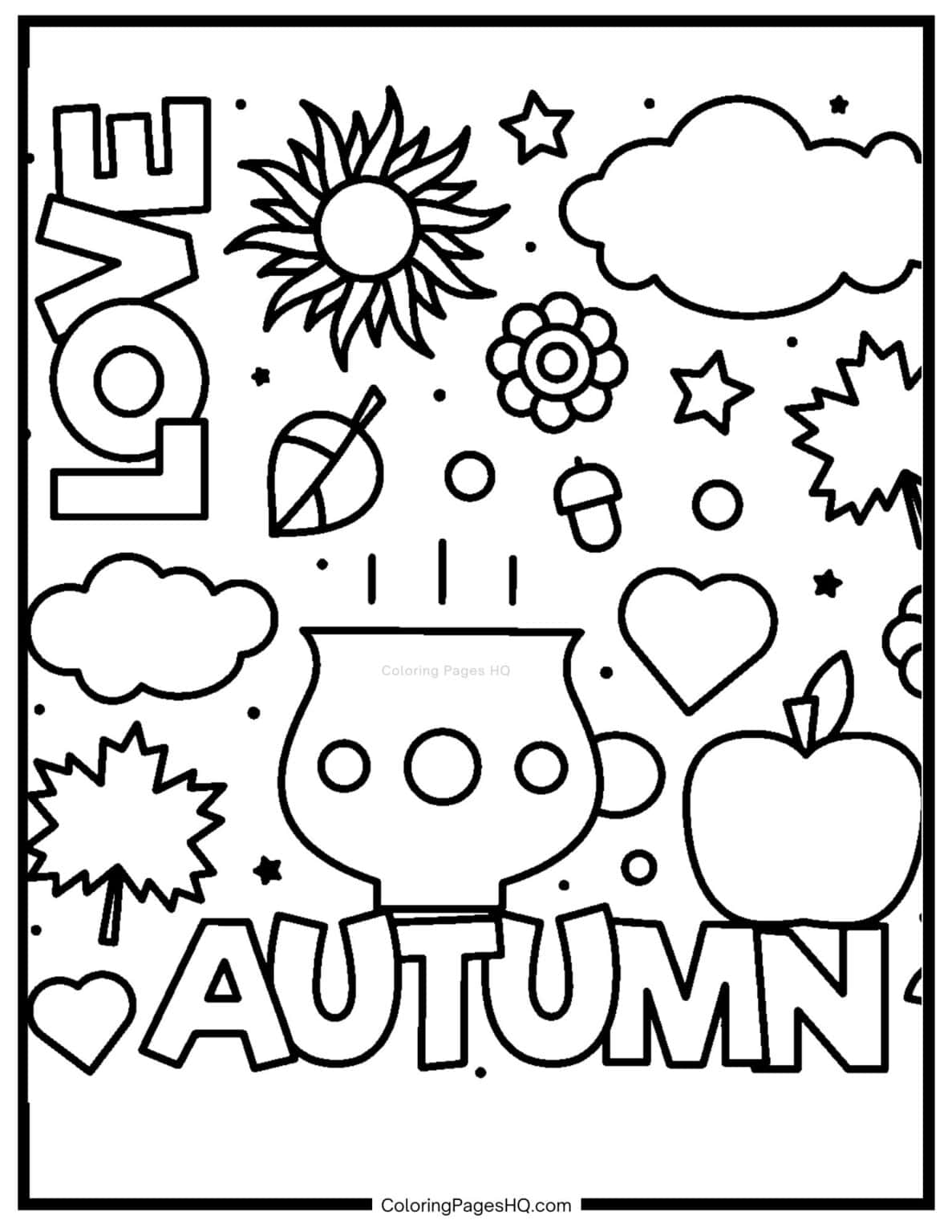 Fall Coloring Pages (Free PDF Printables) - Coloring Pages HQ