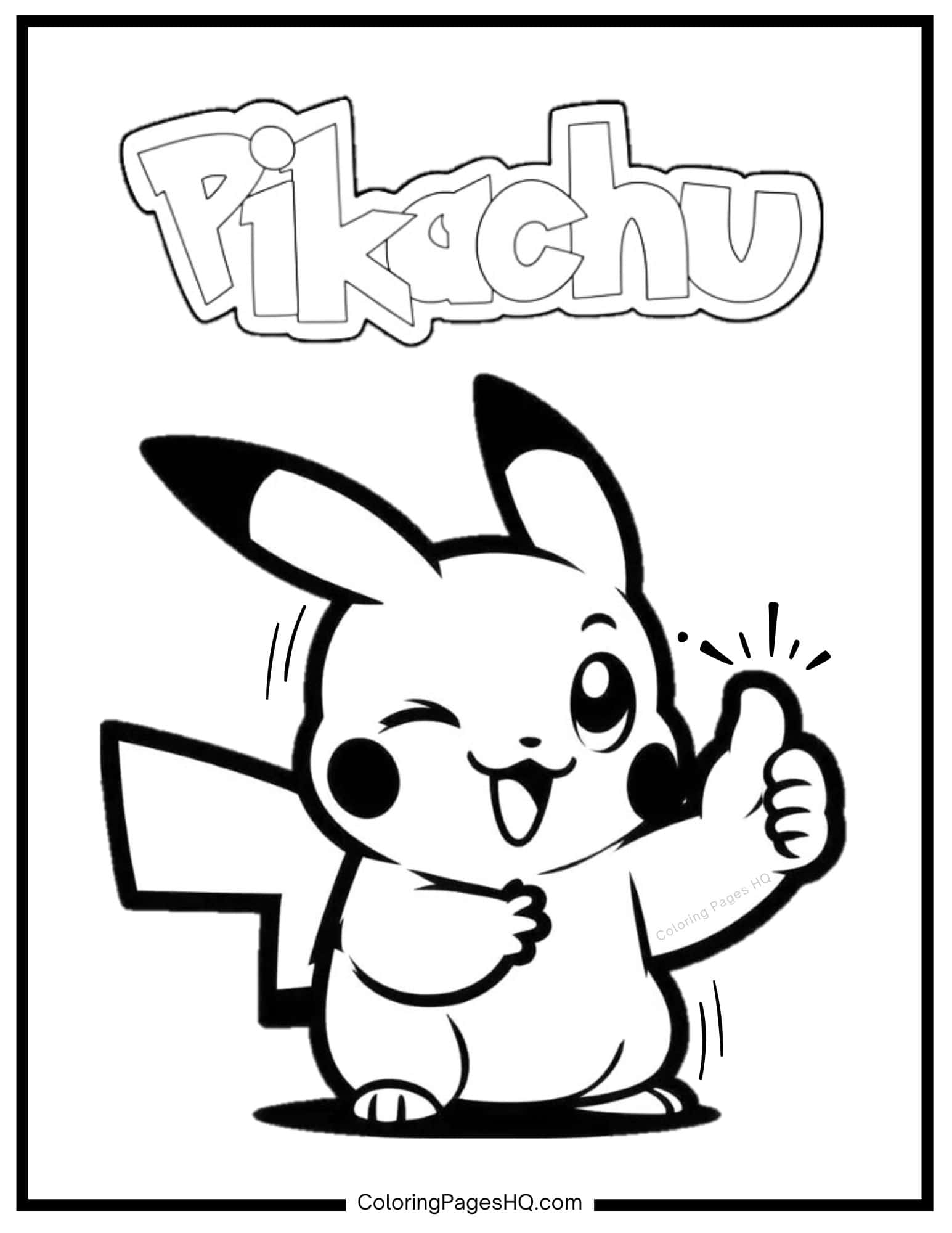 Pikachu Coloring Pages (Free PDF Printables) - Coloring Pages HQ
