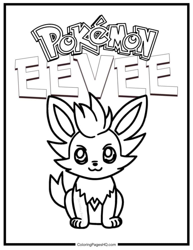 Pokémon Eevee Coloring Pages (Free PDF Printables) - Coloring Pages HQ