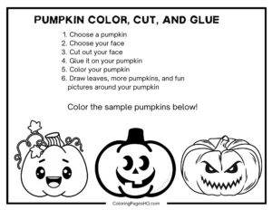 Fun Halloween Pumpkin Cut and Glue Worksheet (Free PDF Printables ...