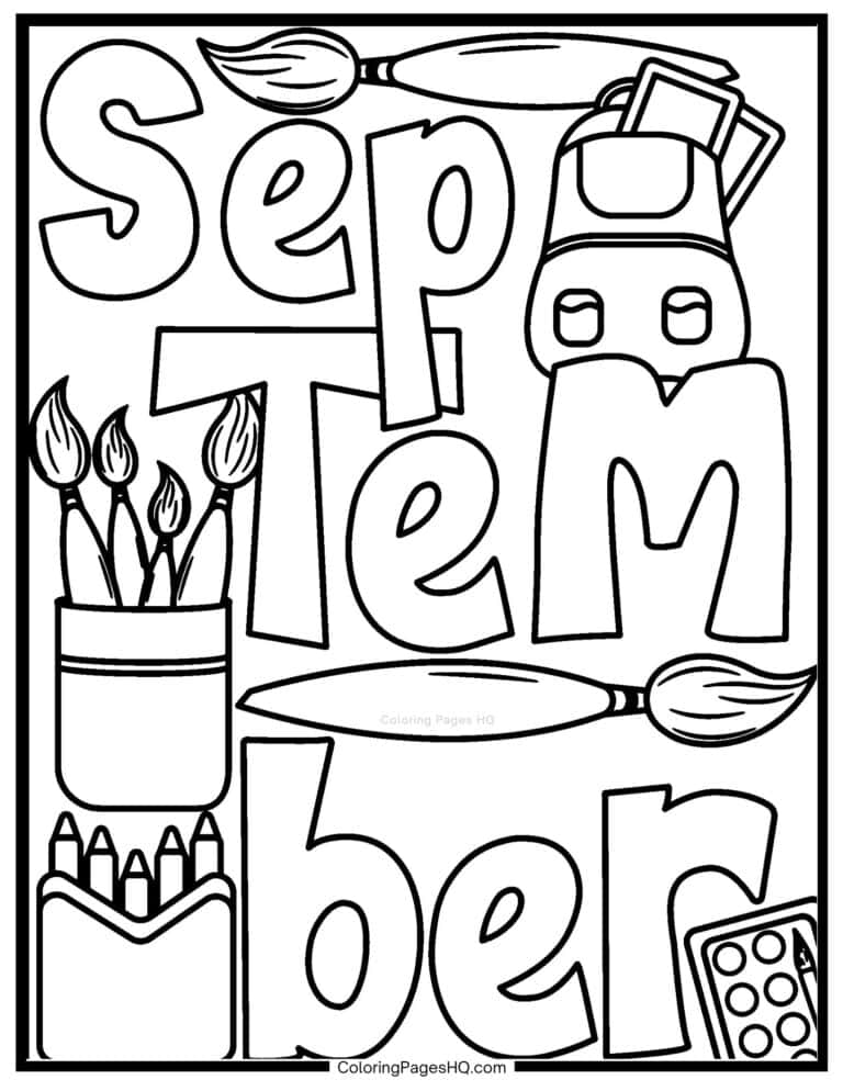 September Coloring Pages (Free PDF Printables) - Coloring Pages HQ