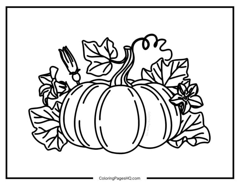 Pumpkin Coloring Pages (Free PDF Printables) - Coloring Pages HQ