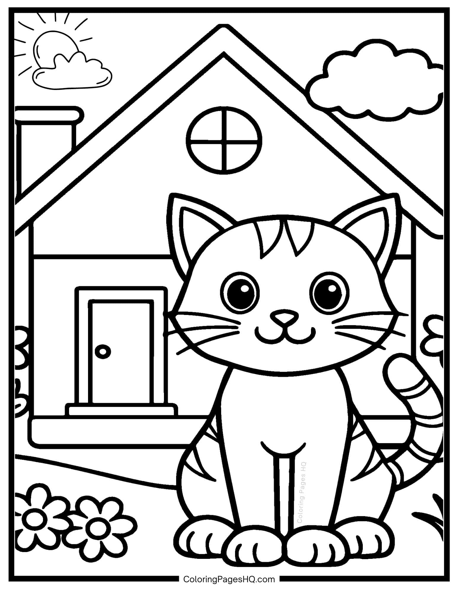 Cute Cat Coloring Pages (Free PDF Printables) - Coloring Pages HQ