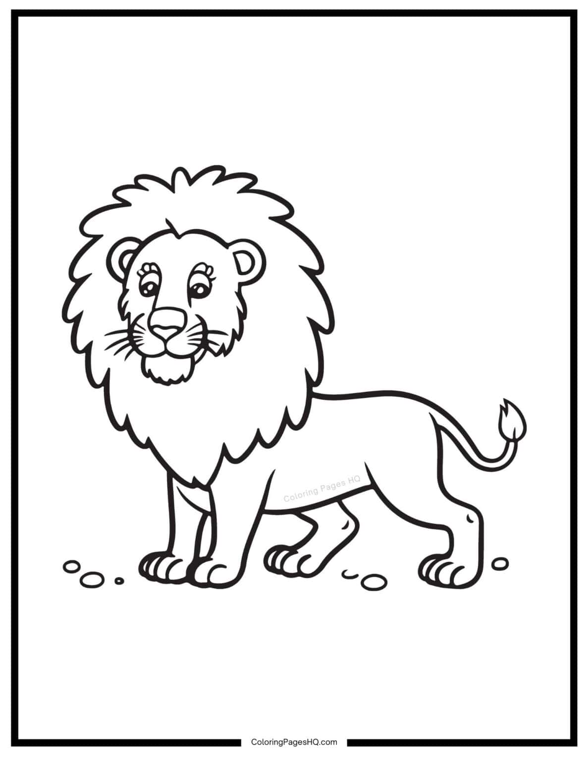 Cute Lion Preschool Coloring Pages (Free PDF Printables) - Coloring ...