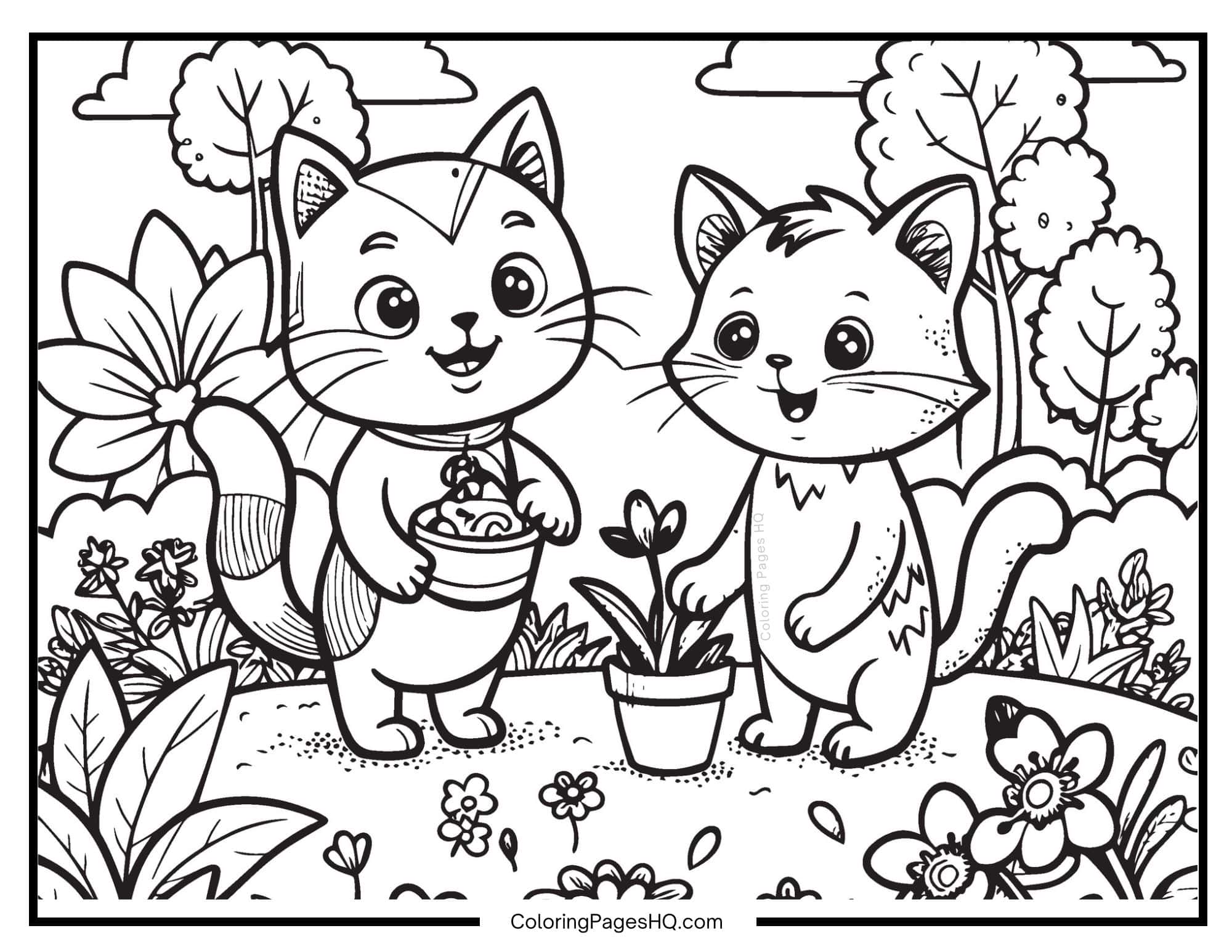 Cute Cat Coloring Pages (Free PDF Printables) - Coloring Pages HQ