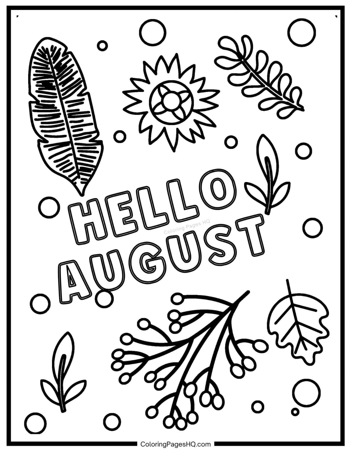 Cute August Coloring Pages (Free PDF Printables) - Coloring Pages HQ