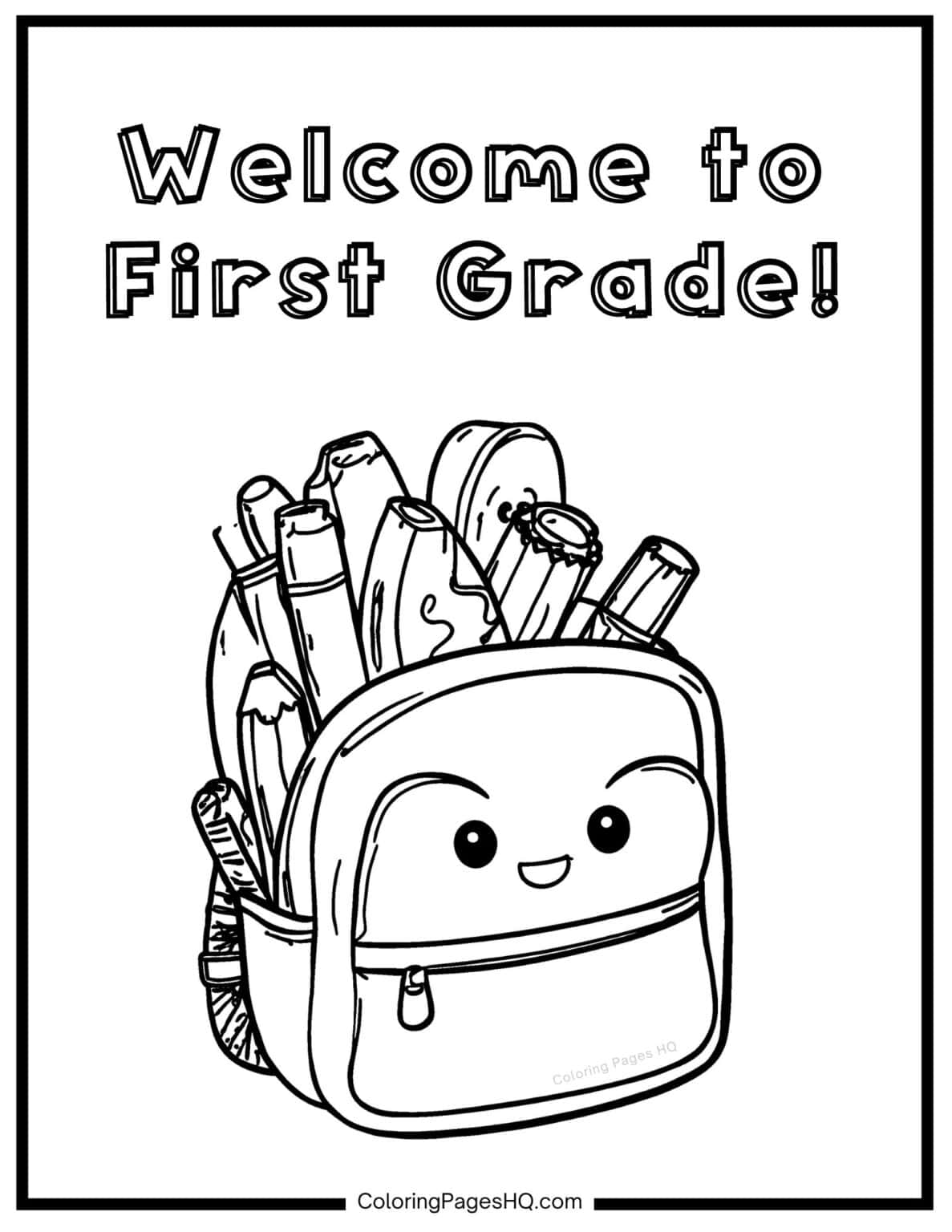 Welcome to School by Grade Coloring Pages (Free PDF Printables ...